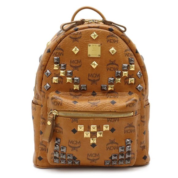 MCM | Bags | Mcm Glam Backpack Rucksack Daypack Studded Pvc Leather ...